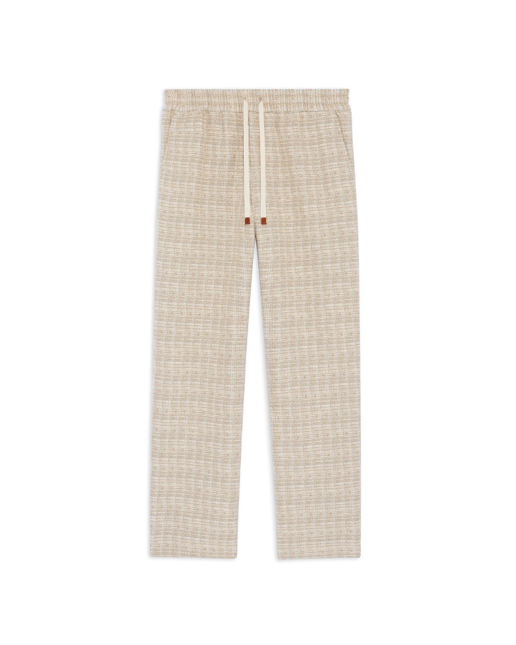 Sand-colored cotton tweed elasticated pants – Drôle de Monsieur